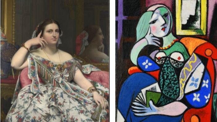 La obra Mujer con un libro de Picasso se cita con el retrato de Ingres ...